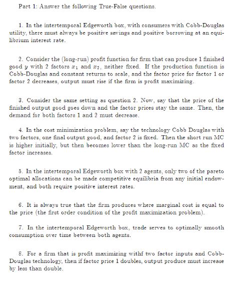 Solved 1. In the intertemporal Edgeworth box, with consumers | Chegg.com