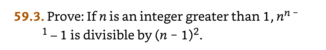 Solved 59.3. Prove: If nis an integer greater than 1, n" - | Chegg.com