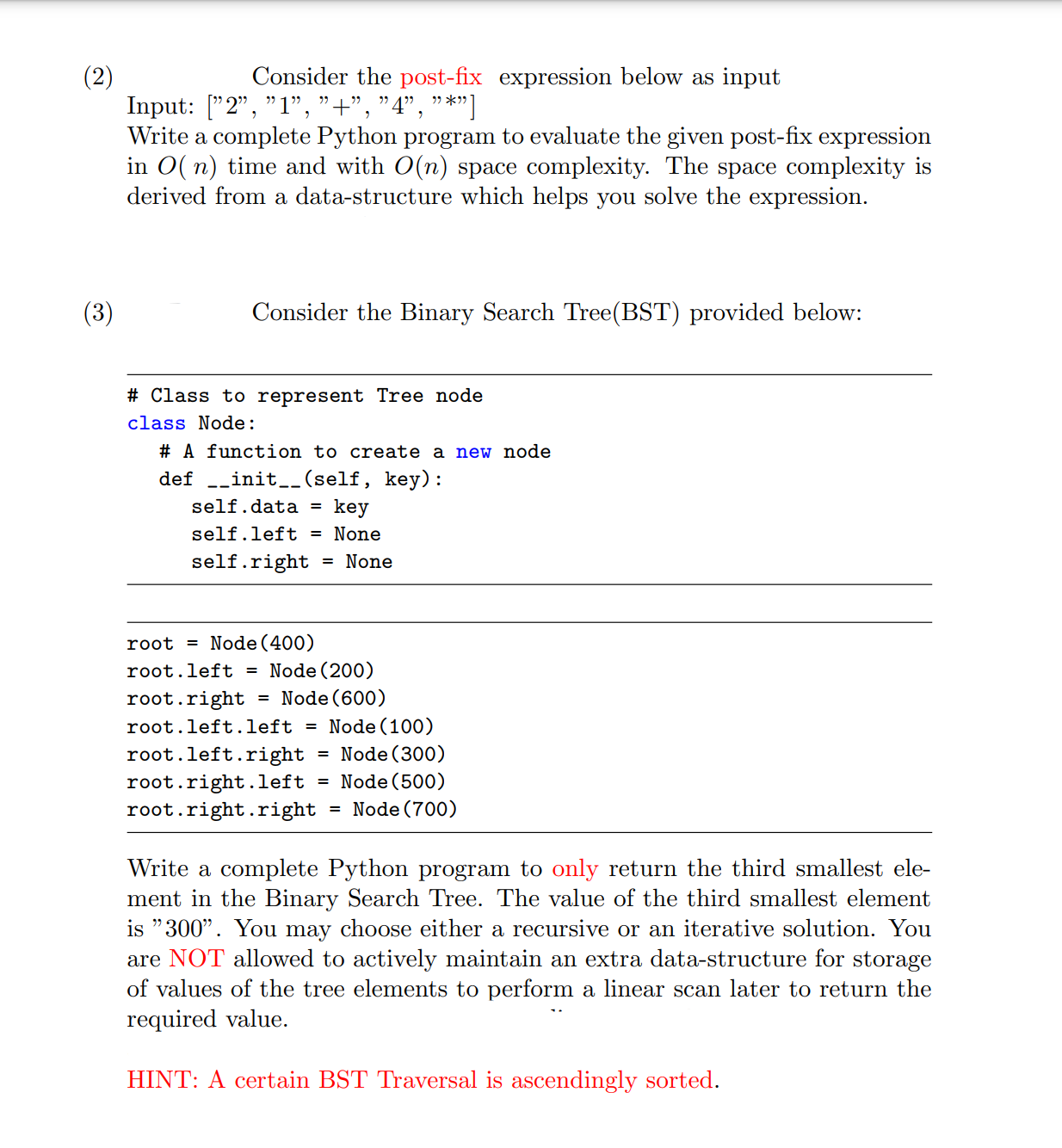 2 Consider The Post Fix Expression Below As Input 1787