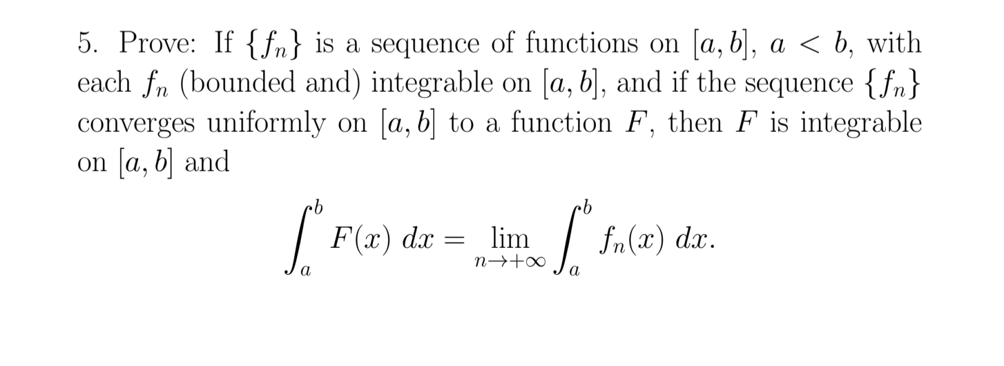 Solved 5 Prove If Fn Is A Sequence Of Functions On 4886