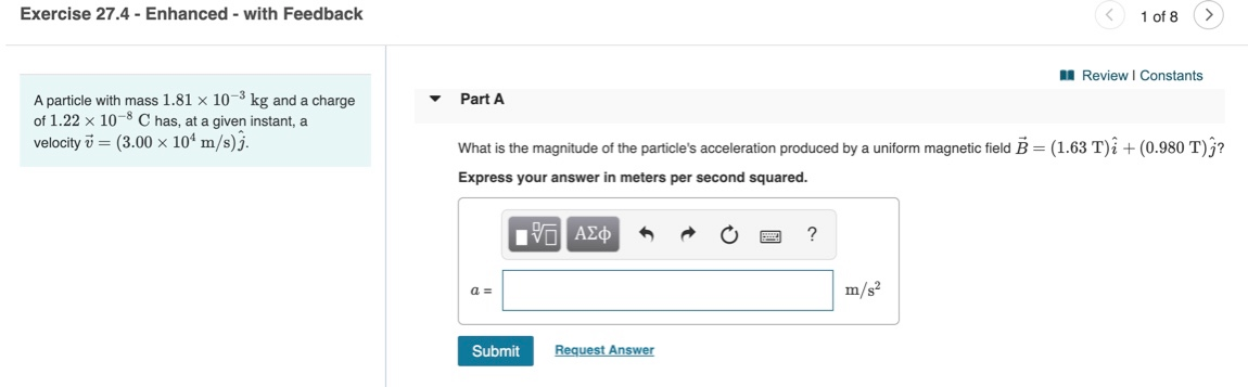 Solved Exercise 27.4 - Enhanced - with Feedback 1 of 8 A | Chegg.com