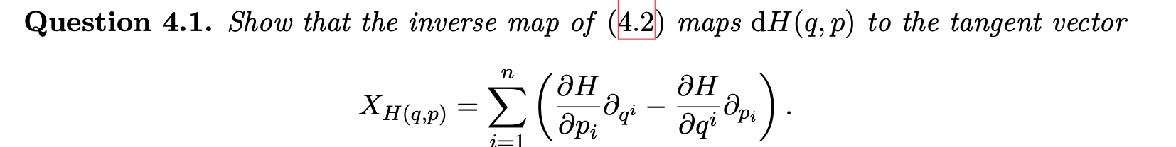 Question 4.1. Show that the inverse map of (4.2) maps | Chegg.com