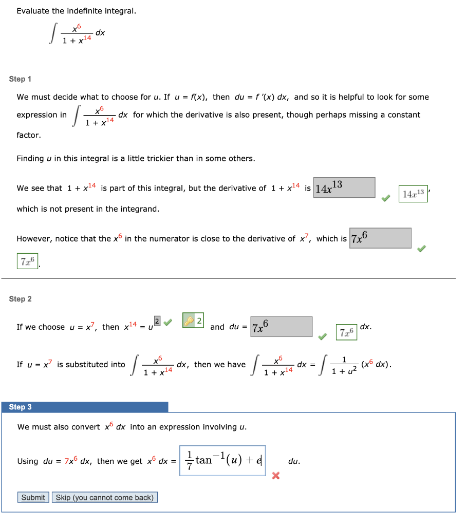 Solved Evaluate the indefinite integral. li x х 1 + x14 dx | Chegg.com