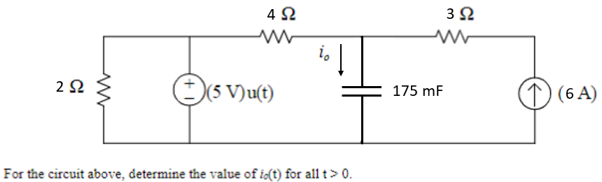 Solved For the circuit above, determine the value of i0(t) | Chegg.com