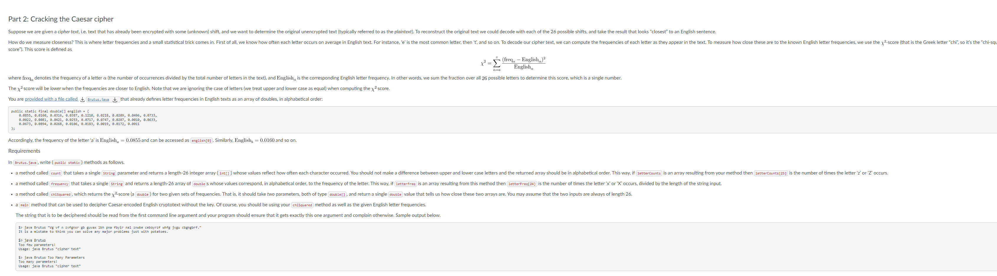 Solved Part 2: Cracking the Caesar cipher Suppose we are | Chegg.com