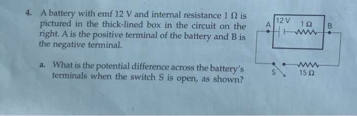 Solved What is the potential difference across the battery’s | Chegg.com