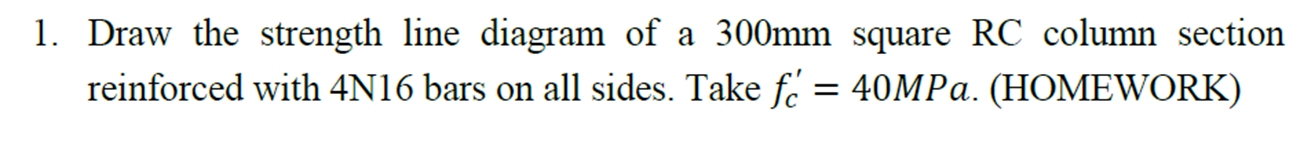 Solved 1. Draw the strength line diagram of a 300 mm square | Chegg.com