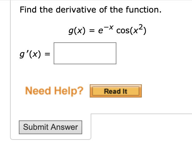 Solved Find the derivative of the | Chegg.com