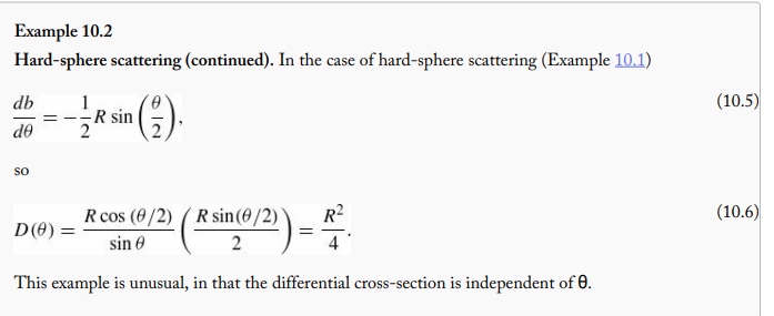 Solved Example 10.2 Hard-sphere scattering (continued). In | Chegg.com