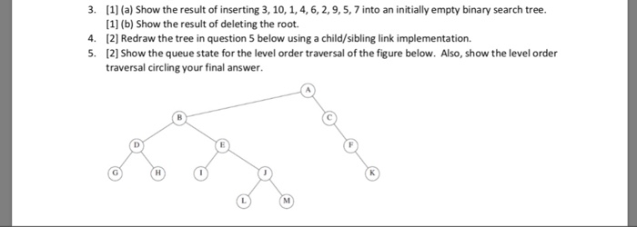 Solved 3. [1] (a) Show the result of inserting 3, 10, 1,4,6, | Chegg.com