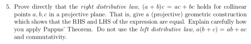 5. Prove directly that the right distributive law, (a | Chegg.com