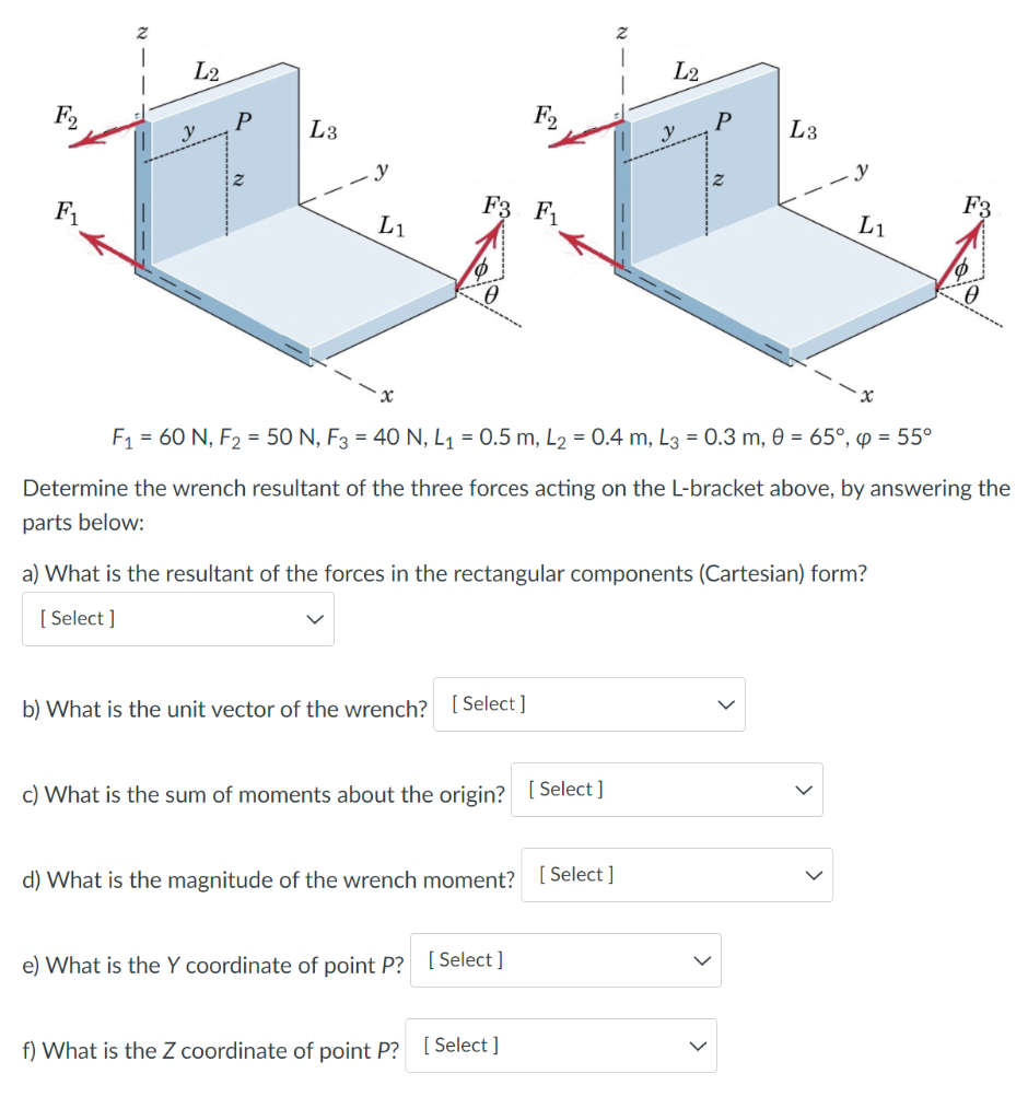 Solved 2 L2 L2 F Р L3 F2 P. y L3 y у 2 Z F F3 F1 F3 Li L1 0 | Chegg.com