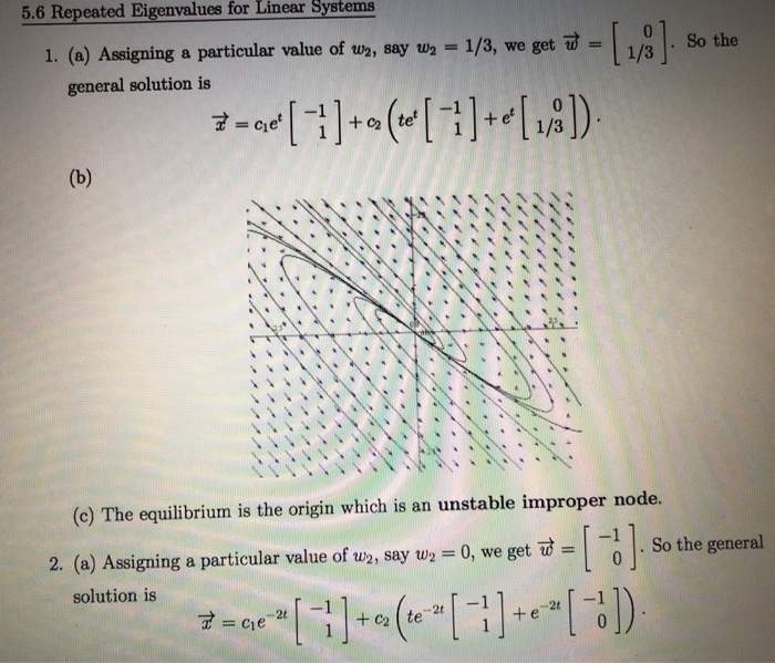 Solved 5.6 Repeated Eigenvalues for Linear Systems 23 1. (a) | Chegg.com