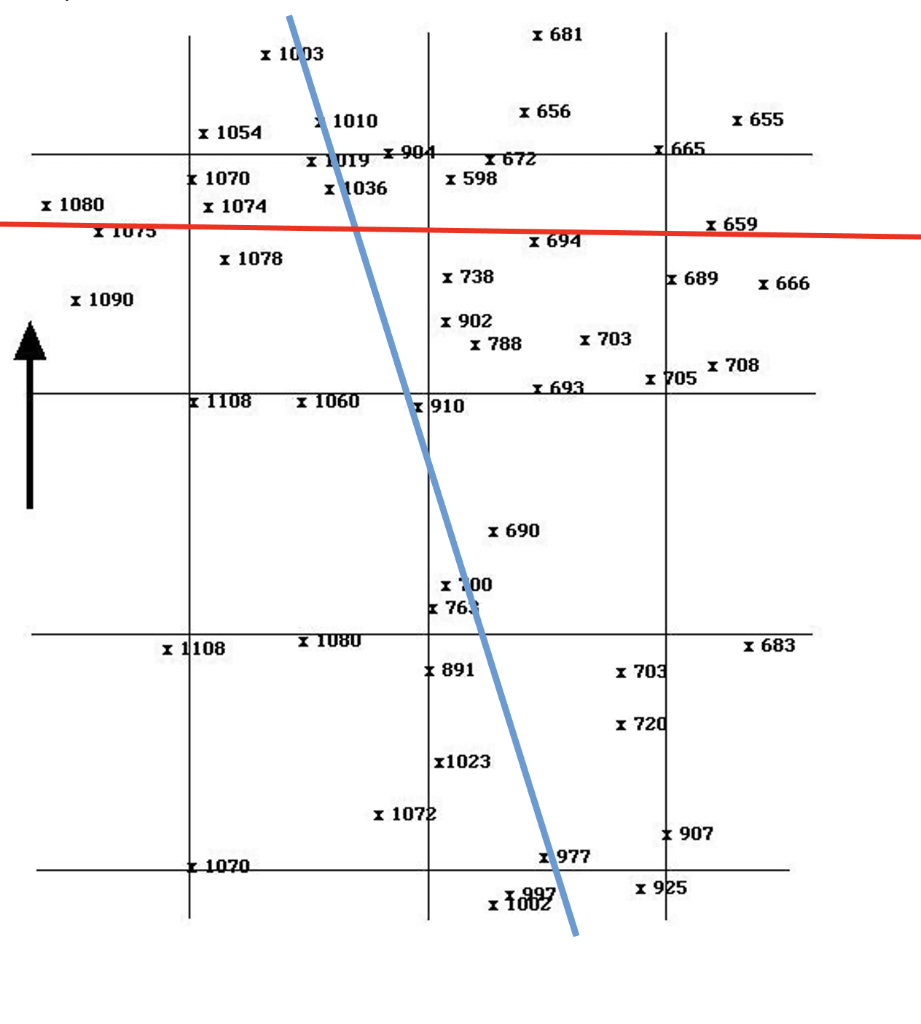 Create a topo map and a profile along the red line | Chegg.com