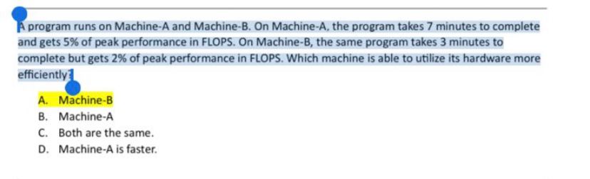 Solved A program runs on Machine-A and Machine-B. On | Chegg.com