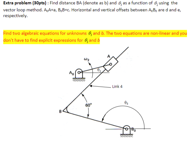 Solved Find distance BA (denote as b) and theta3 as a | Chegg.com