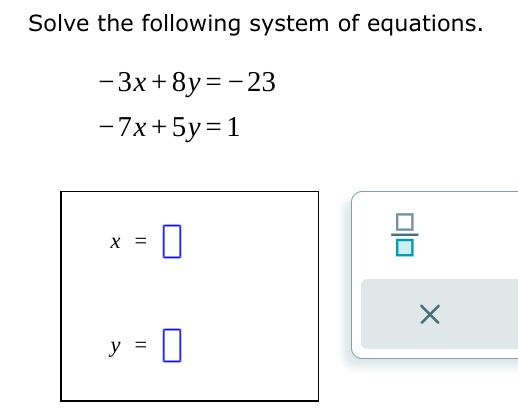 Solved Solve the following system of equations. | Chegg.com