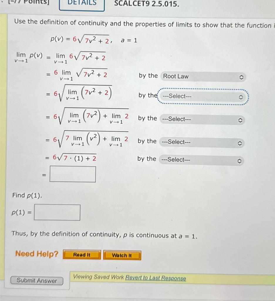 Solved Use the definition of continuity and the properties | Chegg.com