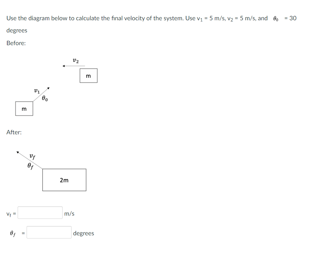 Solved Use the diagram below to calculate the final velocity | Chegg.com