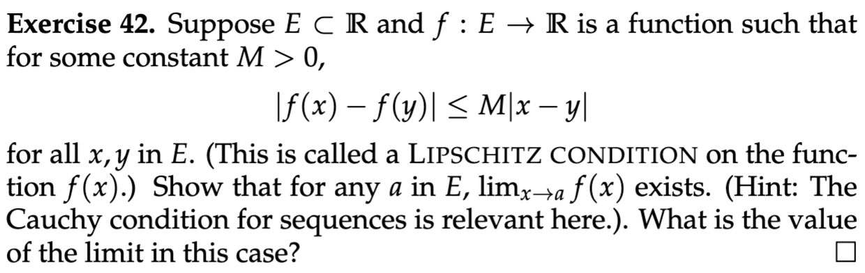 Solved Exercise 42. Suppose E⊂R and f:E→R is a function such | Chegg.com