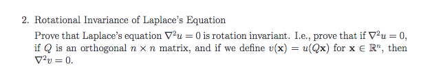 Solved 2. Rotational Invariance of Laplace's Equation Prove | Chegg.com