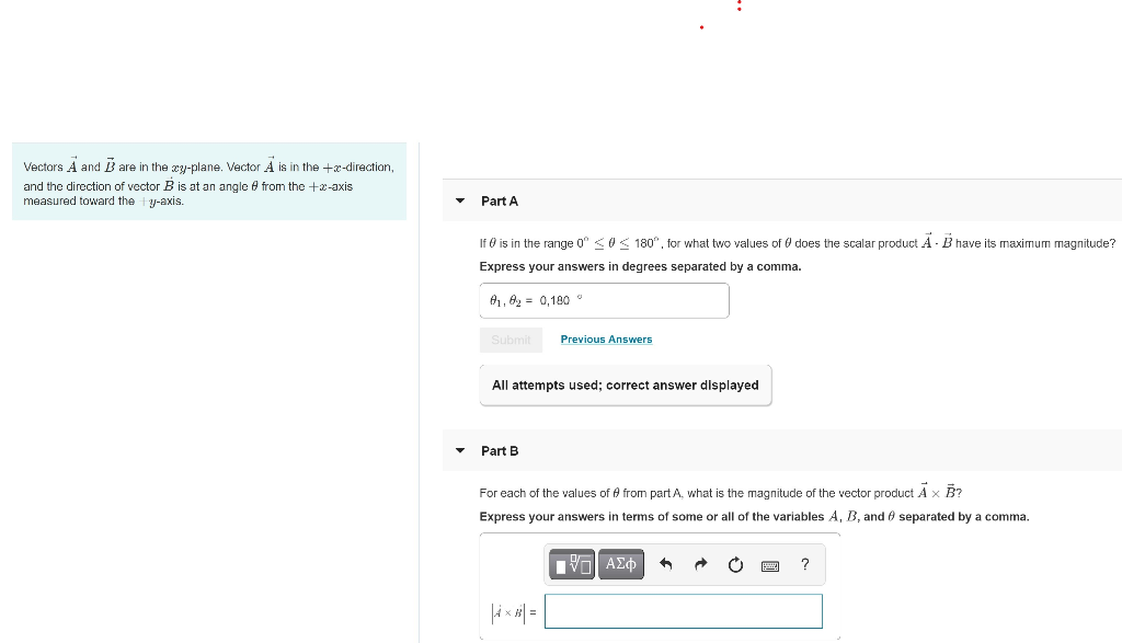 Solved Vectors A and B are in the zy-plane. Vector A is in | Chegg.com
