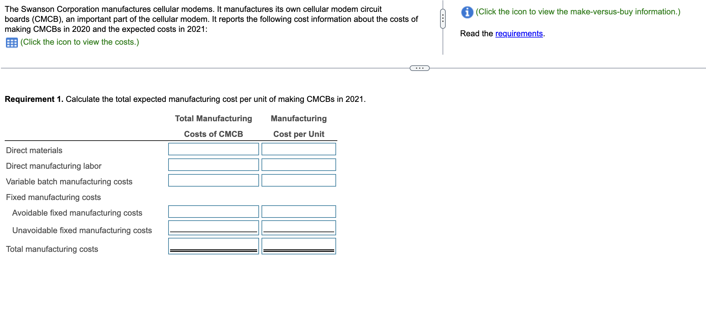 The Swanson Corporation manufactures cellular modems. | Chegg.com