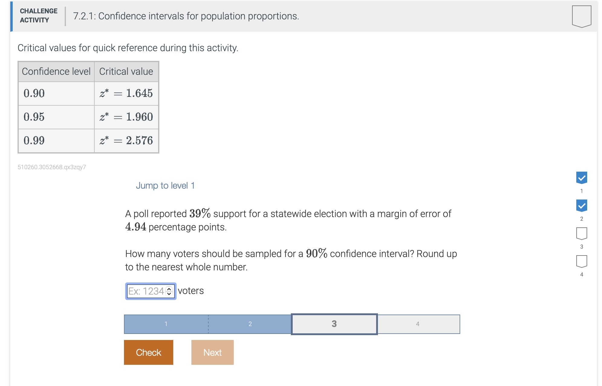 Solved Challenge Activity 7 2 1 Confidence Intervals For