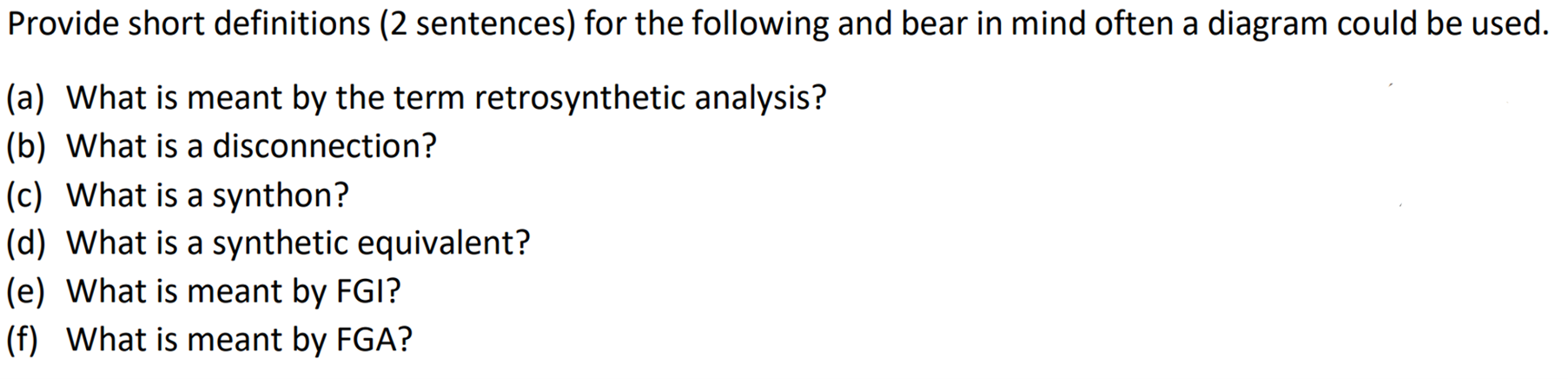 Solved Provide short definitions ( 2 sentences) for the | Chegg.com
