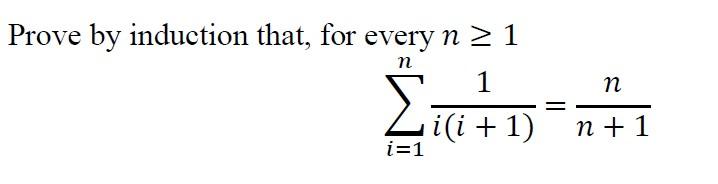 Solved Prove by induction that, for every n≥1 | Chegg.com
