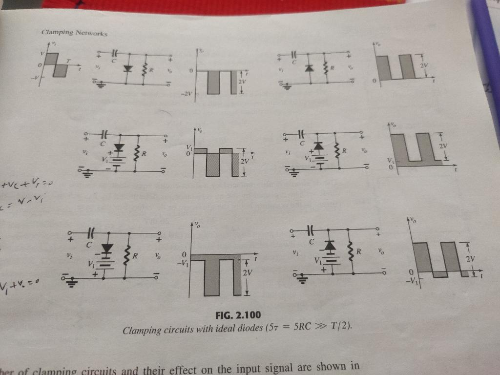 Solved Clamping circuit with ideal diodes. Please solve them | Chegg.com