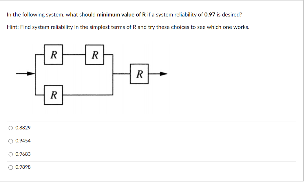 Solved In the following system, what should minimum value of | Chegg.com
