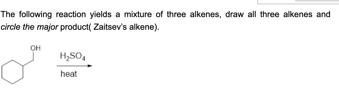 The following reaction yields a mixture of three | Chegg.com