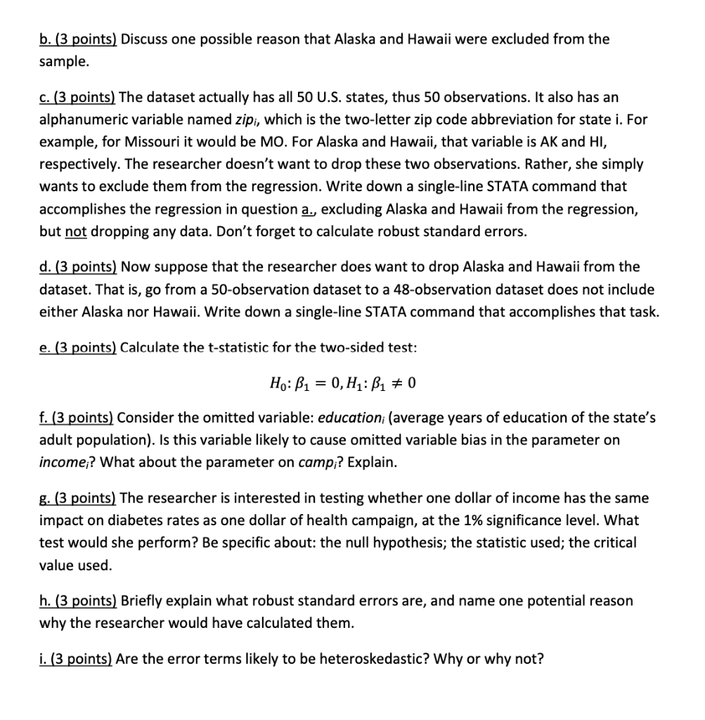 Solved Problem 1 (STATA and Regression Analysis – 27 points) | Chegg.com