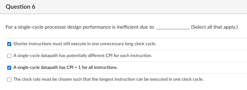 Solved For a single-cycle processor design performance is | Chegg.com