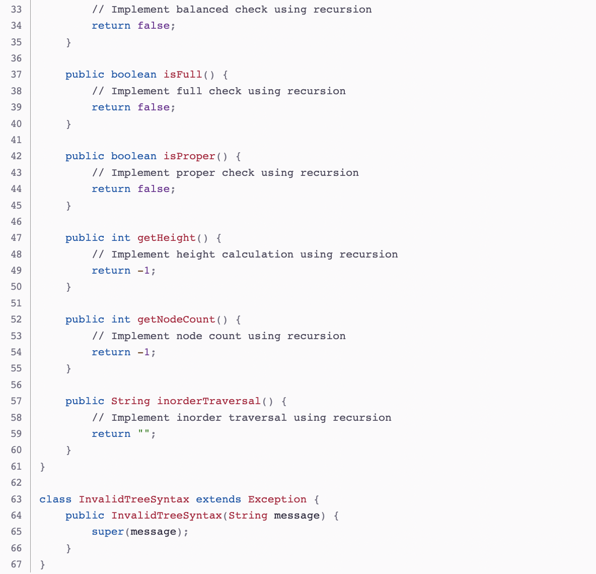 Solved \begin{tabular}{l|l} 1 & BinaryTreeCategorizer/ \\ 2 | Chegg.com