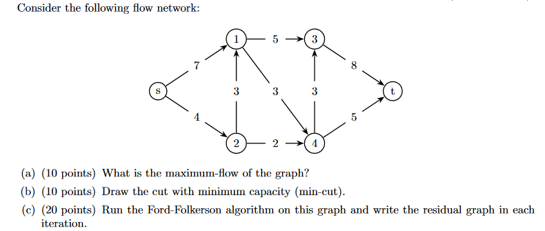 Consider The Following Flow Networka 10 points