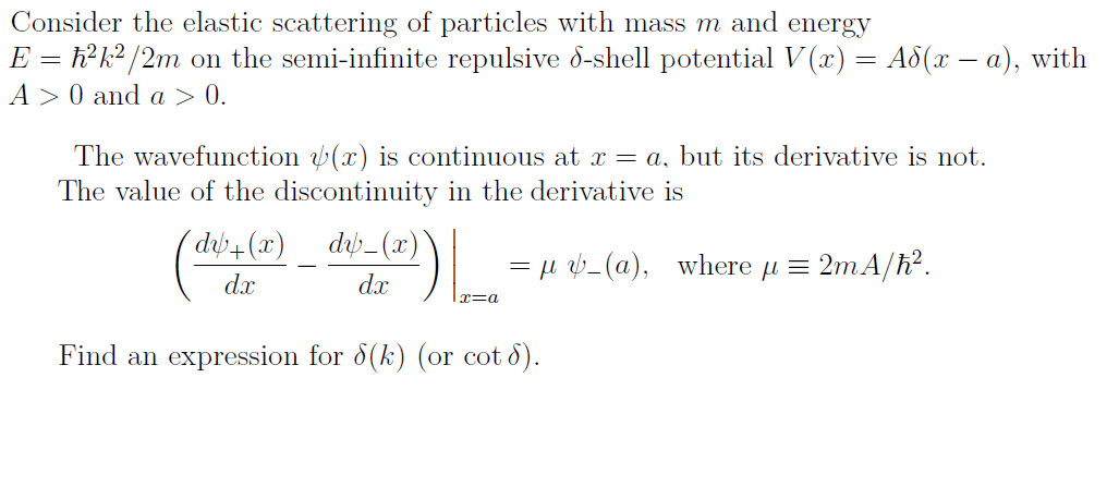 Solved Consider the elastic scattering of particles with | Chegg.com