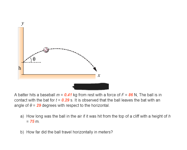 Solved A batter hits a baseball m=0.41 kg from rest with a | Chegg.com