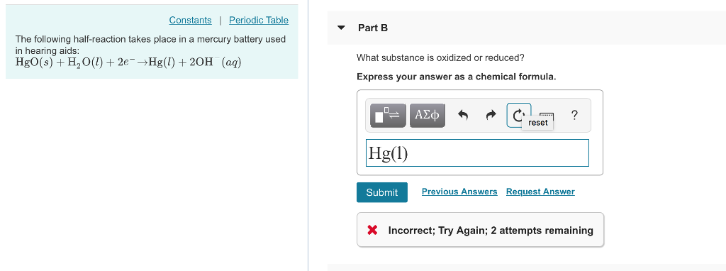 Solved Constants Periodic Table Part B The following | Chegg.com