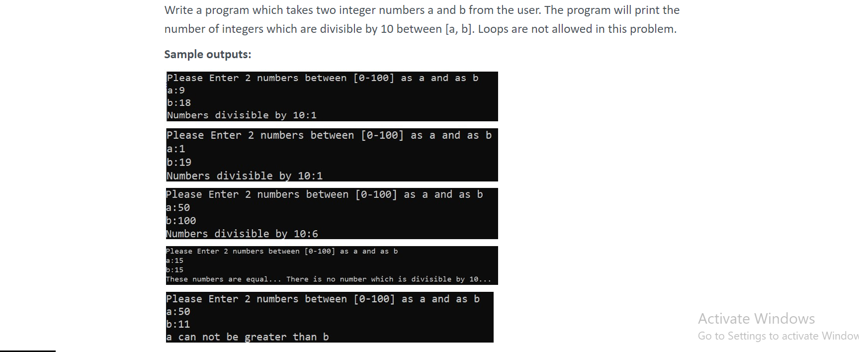 Solved Write A Program Which Takes Two Integer Numbers A And 1576
