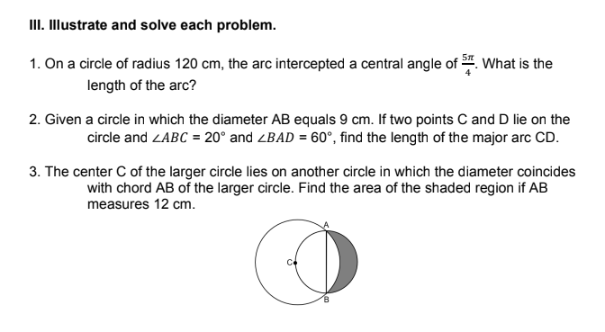 Solved III. Illustrate and solve each problem. 1. On a | Chegg.com