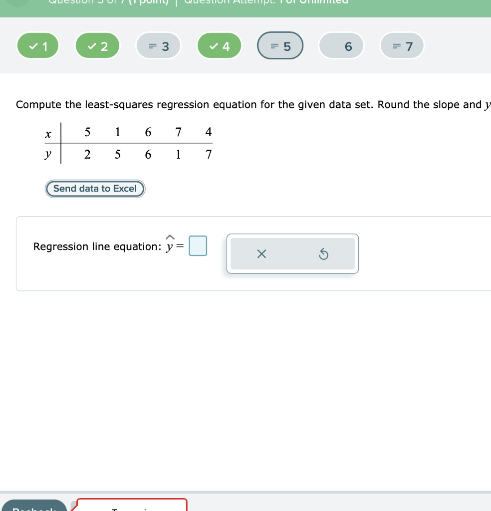 Solved Compute the least-squares regression equation for the | Chegg.com
