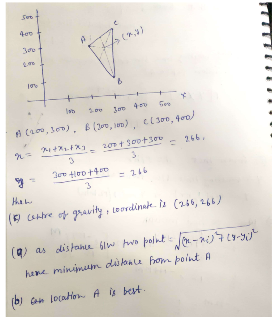 Solved b. Which of these locations is best, based on | Chegg.com