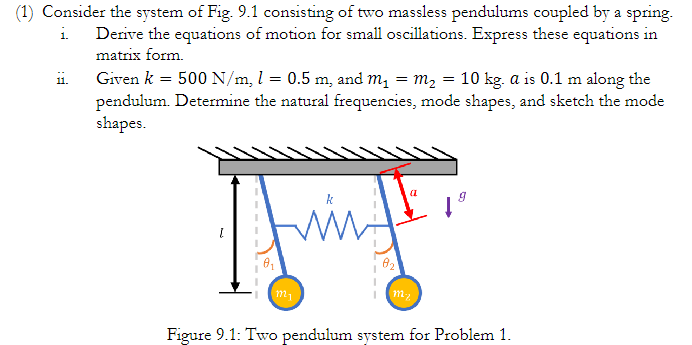 Solved (1) Consider the system of Fig. 9.1 consisting of two | Chegg.com