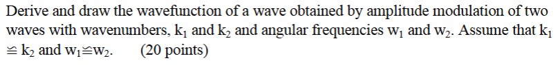 Solved Derive and draw the wavefunction of ﻿a wave obtained | Chegg.com