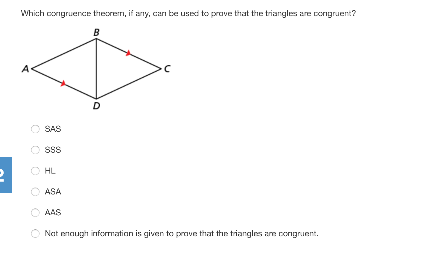 Solved Which congruence theorem, if any, can be used to | Chegg.com