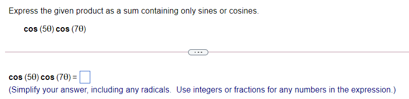 Solved Express the given product as a sum containing only | Chegg.com