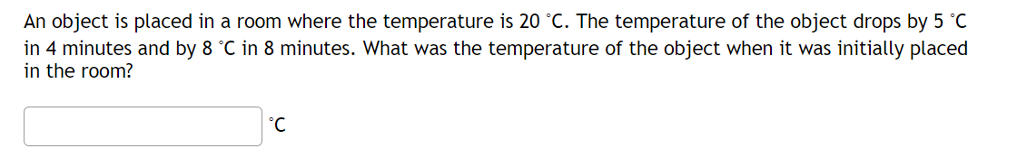 Solved An object is placed in a room where the temperature | Chegg.com