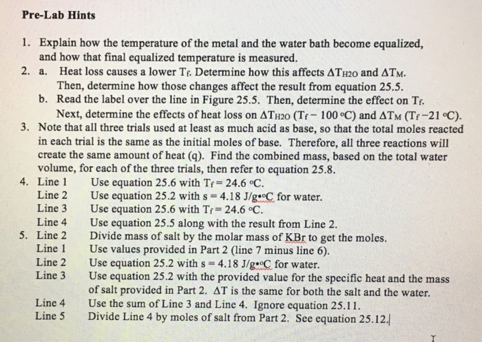 Solved Experiment 25 Prelaboratory Assignment Calorimetry | Chegg.com